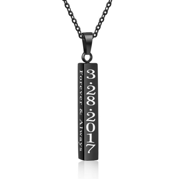 商品名:  OPALSTOCK Personalized Men's Name Bar Vertical Stainless Steel Necklace for Boyfriend Custom Initial Pendant Free ...