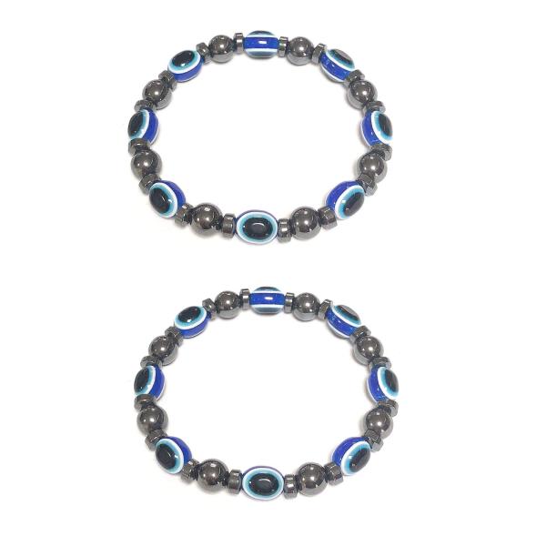 商品名: COLORFUL BLING セット 邪視 伸縮性 ストレッチ ビーズ ブレスレット リストバンド ロープ ペンダント ネックレス ナチュラル 幸運 女性 男性 ジュエリー お守り 友情 家族 ハンドメイド トルコ 保護 COLO...