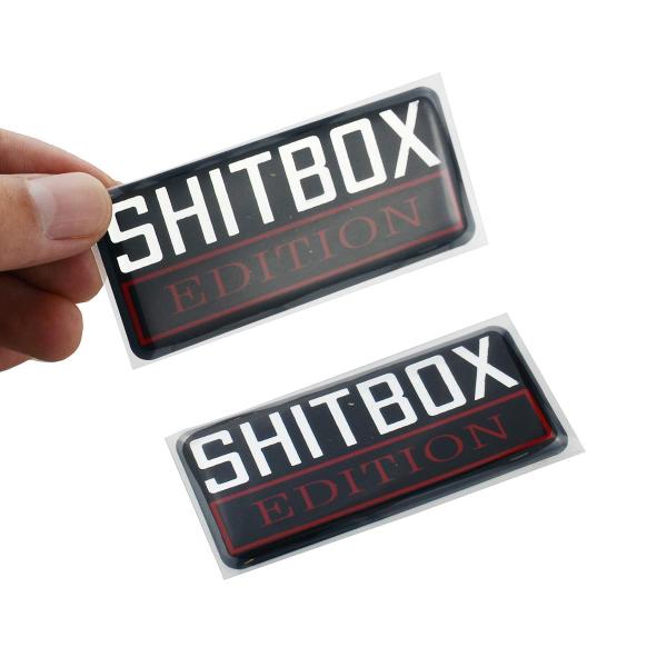 商品名: Shitbox EDITION エンブレム エポキシバッジ デカール ステッカー 交換用 シボレーFシリーズ 車 トラック ユニバーサルステッカー (クローム レッド ブラック) 2枚 2x SHITBOX EDITION Emb...
