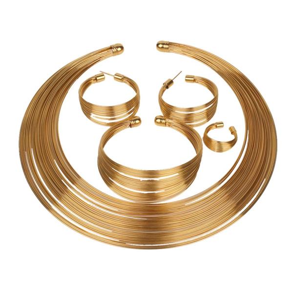 商品名:  Holibanna Womens Necklace Wedding Jewelry Suit African Gold Jewelry M Necklace for Women Bridal Jewelry Suit Bangl...
