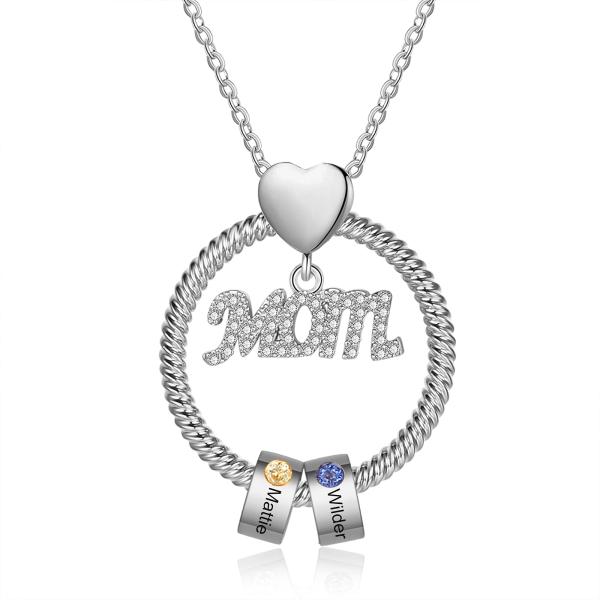 商品名:  ROSI Personalized Mom Necklace with 1-5 Names for Mom Grandma Gifts Custom Mama Gifts Mother Daughter Names Births...