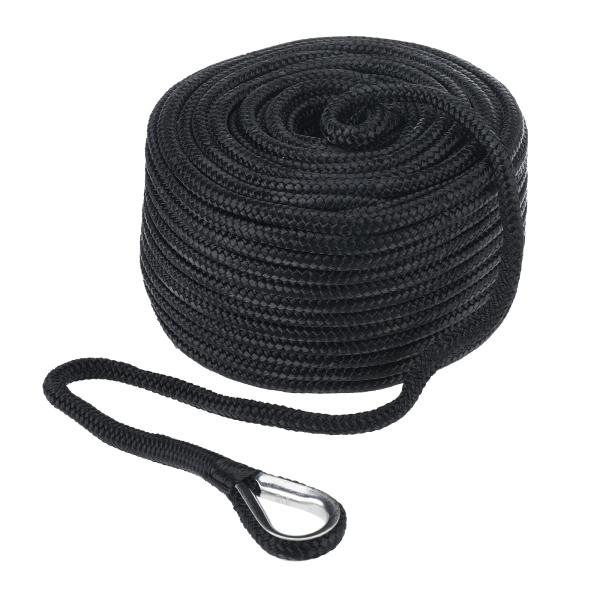 商品名: Amarine Made アンカーロープ ダブル編組ナイロンボートアンカーライン 防錆ステンレススチール プリスプライスシンブル プラスチックチャック (3/8インチ x 150フィート) Amarine Made Anchor ...