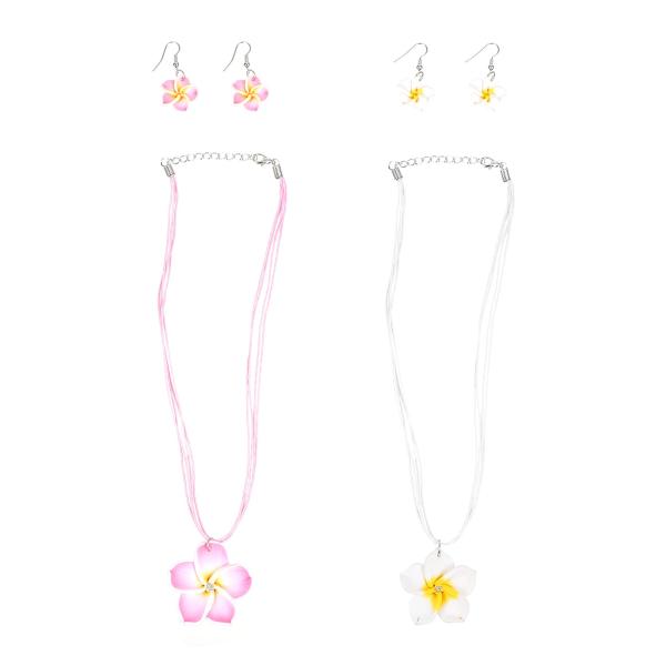 商品名: Amosfun ハワイアンフラワーネックレス ガールズ レディース ハワイアンジュエリー ハワイアンピアス ハワイプルメリアフラワージュエリー ファッションクレイフラワーネックレス イヤリング 2セット Amosfun Hawai...