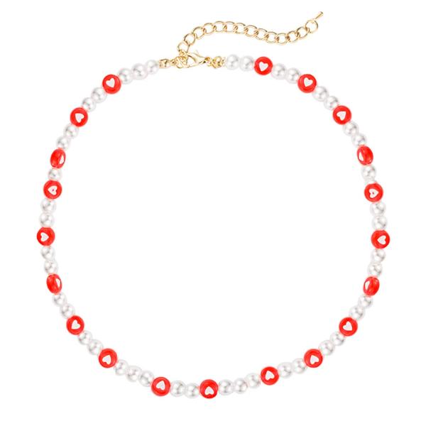 商品名: Frodete ゴールドパールビーズネックレス レディース スマイリービーズチョーカーネックレス ハンドメイド カラフルビーズジュエリー ガールズ, 銅, その他, Frodete Gold Pearl Beads Necklac...