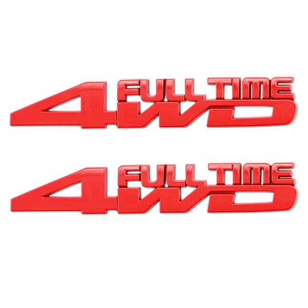 商品名:  2 Pcs 4WD Full TIME Emblem 3D Metal Decal Car Side Rear Front Trunk Door Fender Bumper Badge Decal Sticker for Off...