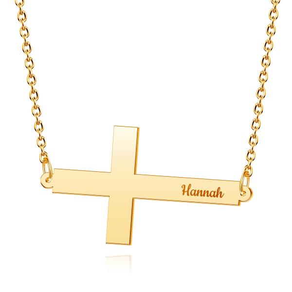 商品名: CLY Jewelry カスタマイズハートペンダント カスタムジュエリー 彼女への名前入りネックレス シルバー CLY Jewelry Personalized Engraved Sideway Cross Name Neckla...