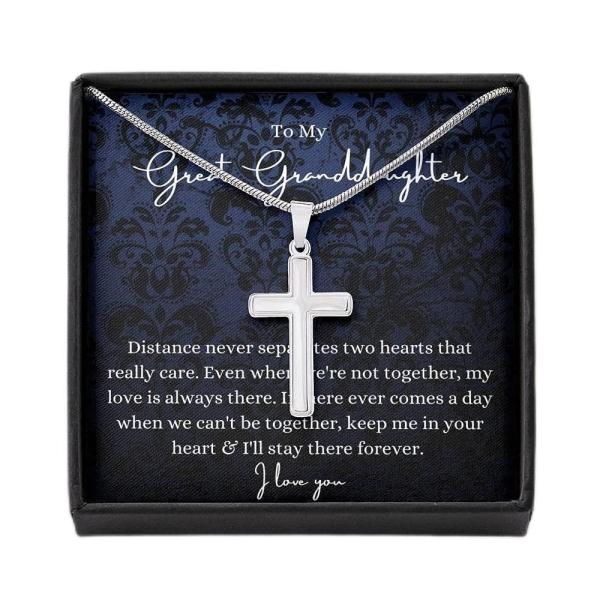 商品名:  Personalized Gift - Cross, To My Great Granddaughter Gift For Great Granddaughter Birthday Necklace From Great Gra...