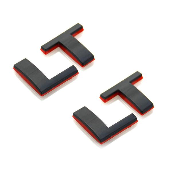 商品名: 19-21 LT レターロゴ エンブレムバッジ ペアセット Silverado 1500 Tailgate Z71 4x4に対応 (レッドブラック) Pair Set 19-21 LT Letter Logo Emblem Bad...
