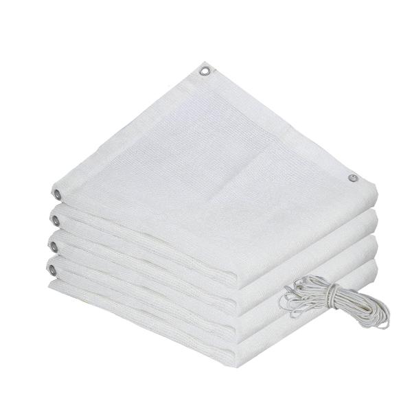 商品名: kufu01 85% 紫外線耐性 アンチエイジング ホワイト 日焼け止め シェード クロス 水と空気を通す メッシュタープ シェードネット グロメット付き ロープ サンシェード セイル 屋根 中庭 庭 フェンス用 (1x2m/3....