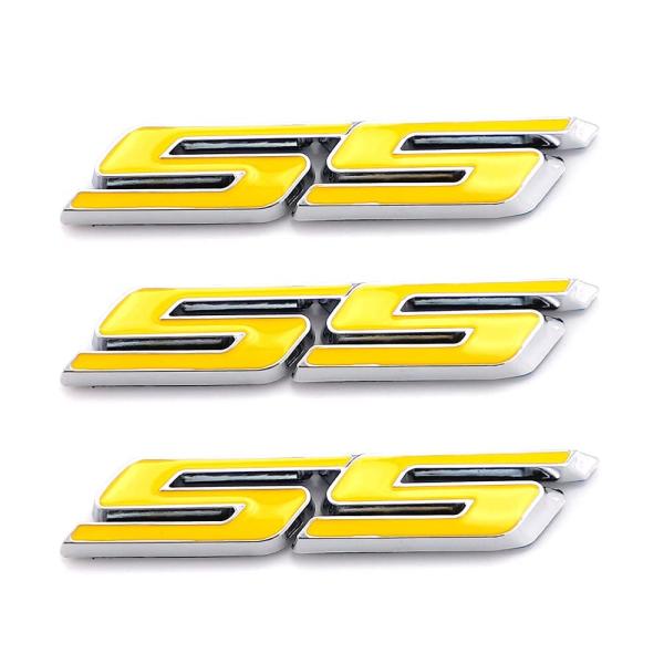 商品名:  CARRUN 3pcs Small Tilt SS Emblems Auto Trunk Door Fender Bumper Badge Decal 3D ABS Sticker Suitable for Chevy Impa...