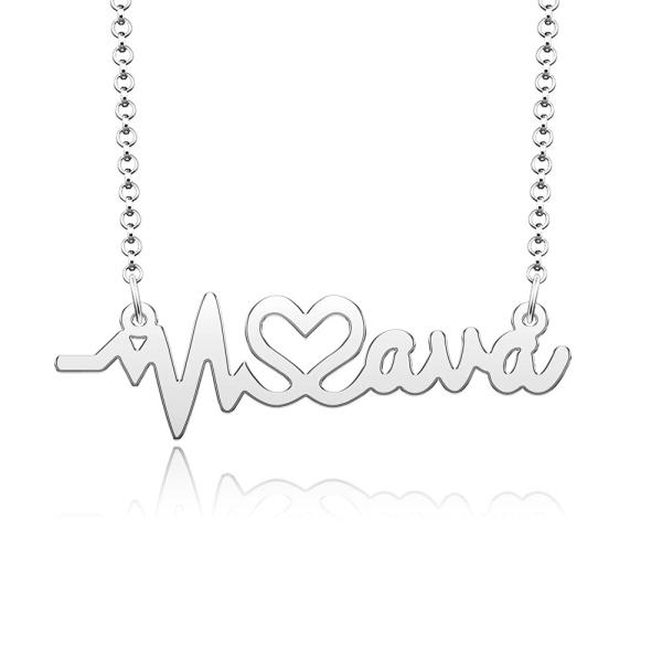 商品名:  Q&amp;Locket Custom Name Necklace Stainless Steel Personalized Script Initial Nameplate Pendant Necklaces Gifts fo...