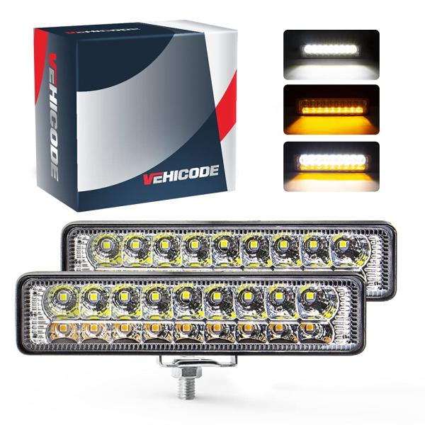 商品名: VEHICODE 6インチ LEDライトバー スリムポッド ホワイト アンバー ウィンカー DRL スポット 小型 フォグ ドライビング リア リバース ワークライト マウント トラック ジープ オフロード ATV UTV ゴルフ...