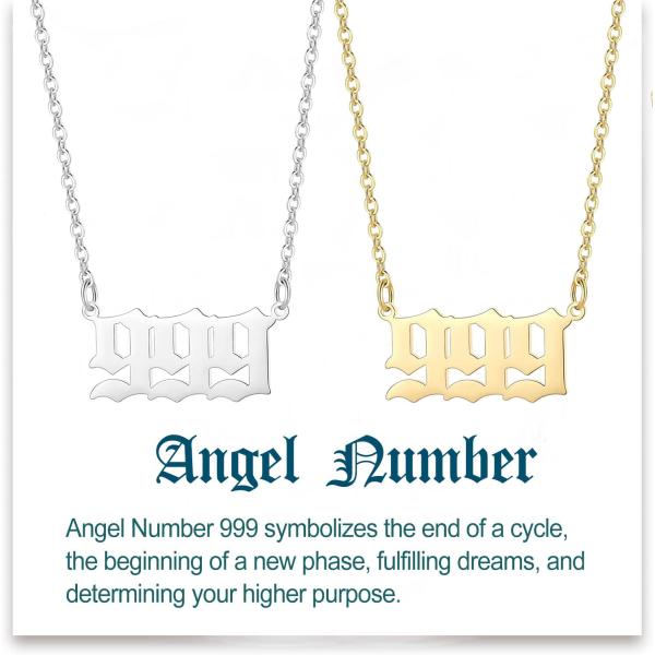 商品名: Angel Number ネックレス レディース - 2ピース Dainty 000 111 222 333 444 555 666 777 888 999 ステンレススチール ペンダント チョーカー チェーン ネックレス 数学ジ...