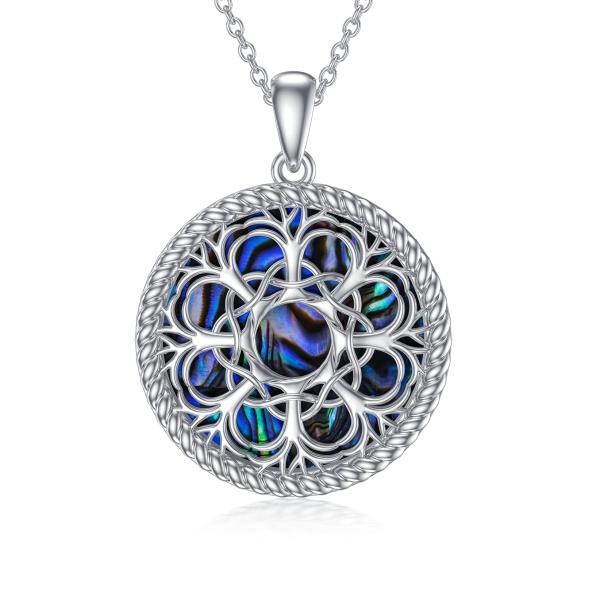 商品名:  PYTALI Tree of Life Necklace Abalone Shell Pendant Necklace Sterling Silver Necklace for Women Jewelry Gift for Mo...