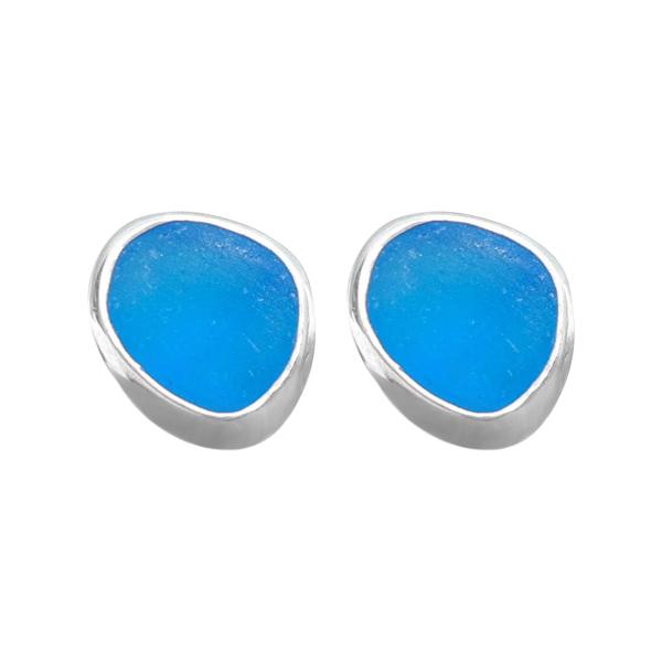 商品名:  Women's Stud Earrings,925 Plated Silver Ear Studs Earrings Beach Sea Glass Earrings for Women Jewelry Gift (Blue)ブ...