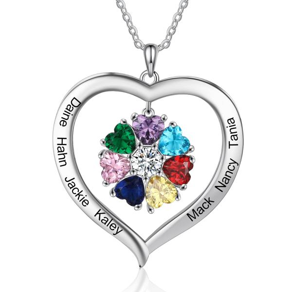 商品名:  lagofit Gifts for Mom Personalized Mother Necklace with 1-8 Names Birthstone Necklace for Women Customized Heart N...