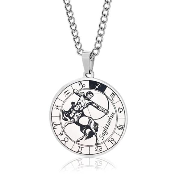 商品名:  Personalized Zodiac Sign Necklace for Men Women,Stainless Steel Name Date Custom 12 Constellation Pendant Engraved...
