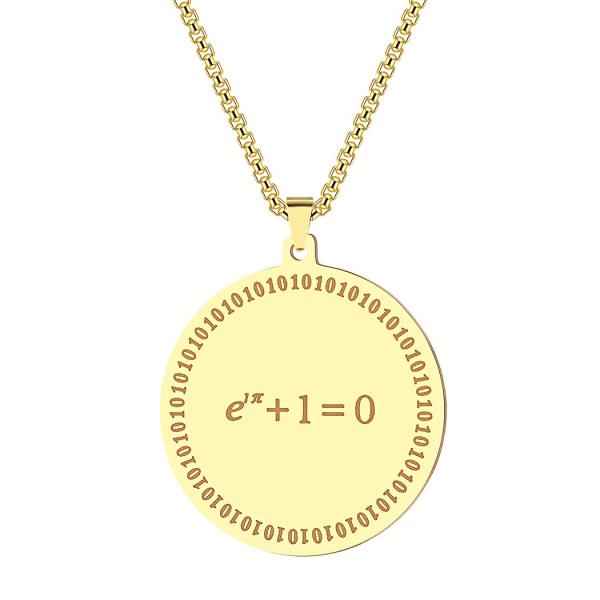 商品名: Chereda ステンレススチール Euler's Identity ペンダント ネックレス レディース 数学 教師 ギフト 数式 ゴールド ネックレス, ステンレス鋼, 宝石なし。, Chereda Stainless Stee...