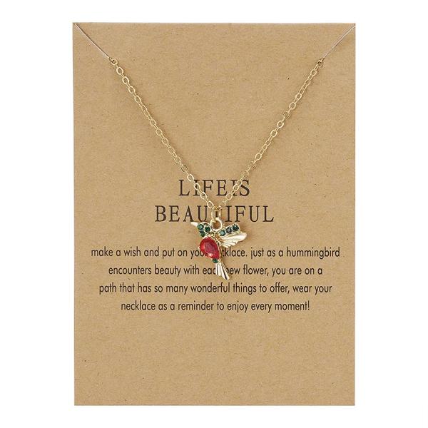 商品名: YALLNASL 誕生日クリスマスギフト 娘から母へ ペンダント チェーンネックレス レディース かわいいチョーカーネックレス 親友 マッチング 友情ネックレス メッセージカード付き, S, 金属 YALLNASL Humming...