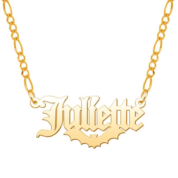 商品名:  DemiJewelry Personalized Name Necklace with Bat Choker Custom Vampire Bat Name Pendant Halloween Gifts For Girls B...