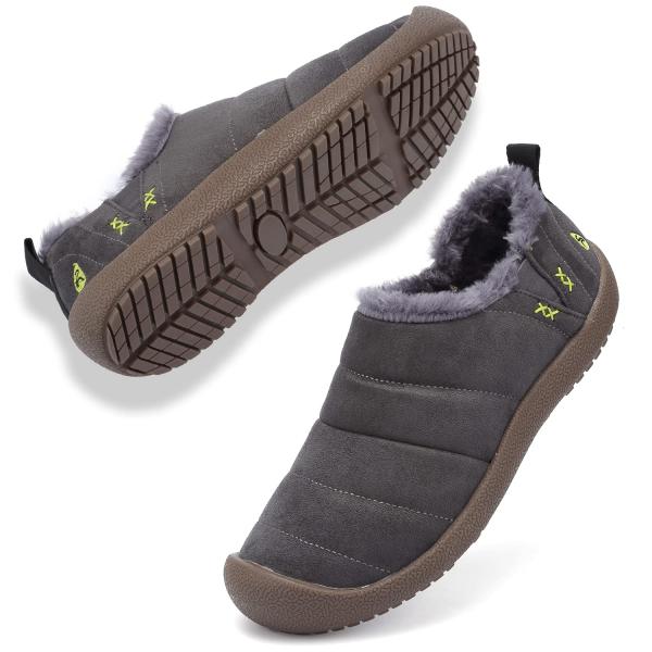 商品名:  DimaiGlobal Men's Snow Boots Winter Boots Warm Ankle Boots Slip On Fur Lined Booties Water Resistant Outdoor Walki...