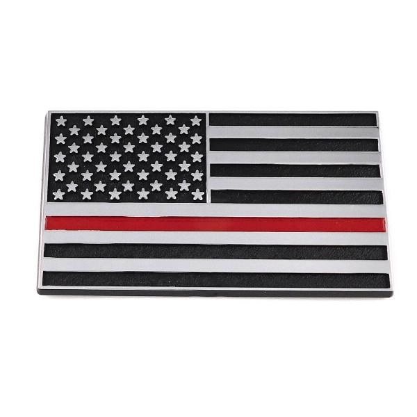 商品名:  Thin RED line Firefighter USA Flag Black Chrome Plastic car Track Emblem Decal 4" x 2.25"ブランド: Car Chrome Decals高さ...