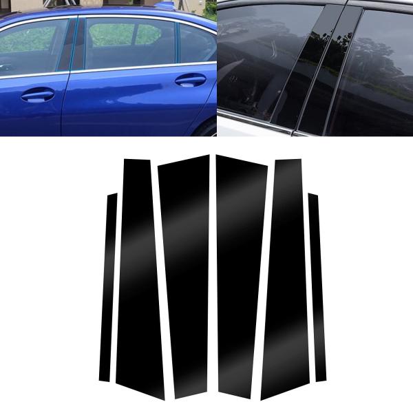 商品名: Xotic Tech ピラーポスト サイドドア ウィンドウカバートリム カット済みデカール BMW 3シリーズ F30 セダン 2012-2018に対応 (ブラックビニール) Xotic Tech Pillar Post Side...