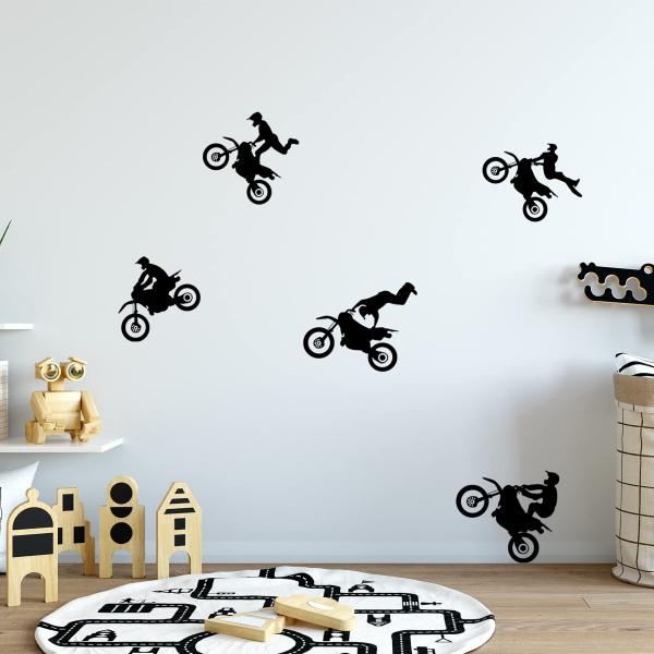 商品名:  Dirt Bike Stickers Wall Decal Sports Cool Motocross Sticker Removable Peel and Stick Art Motorcycle Silhouette Mur...
