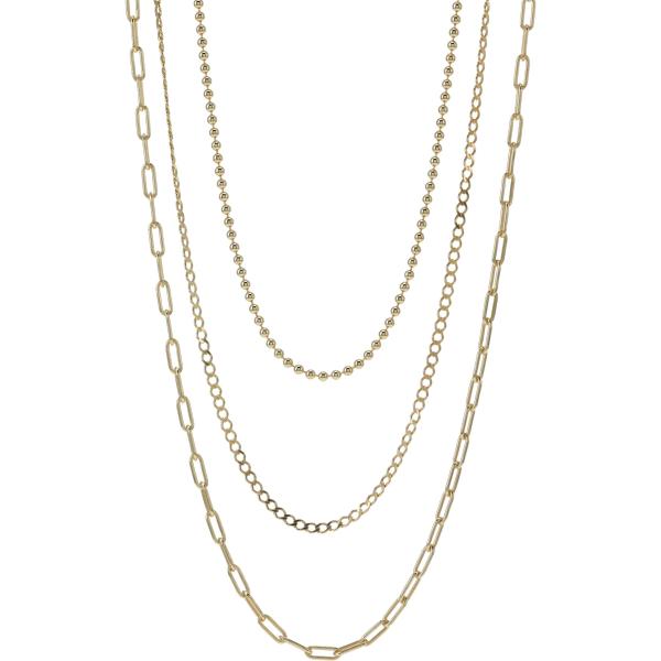 商品名:  Argento Vivo Three Row Pre-Layer Necklace Gold One Sizeブランド: Argento Vivo商品サイズ: One Size高さ: 10.3124cm横幅: 7.2898cm奥...