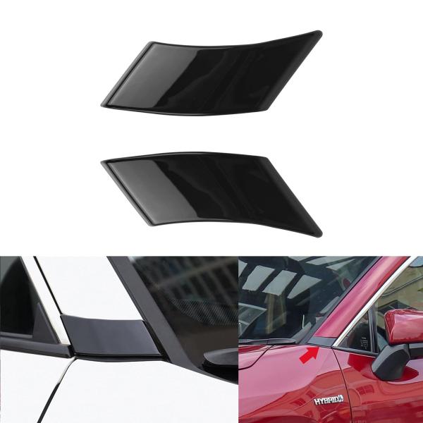 商品名:  x xotic tech Exterior Front Side Door Window A Pillar Molding Cover Trim, Glossy Black, Compatible with Toyota RAV...