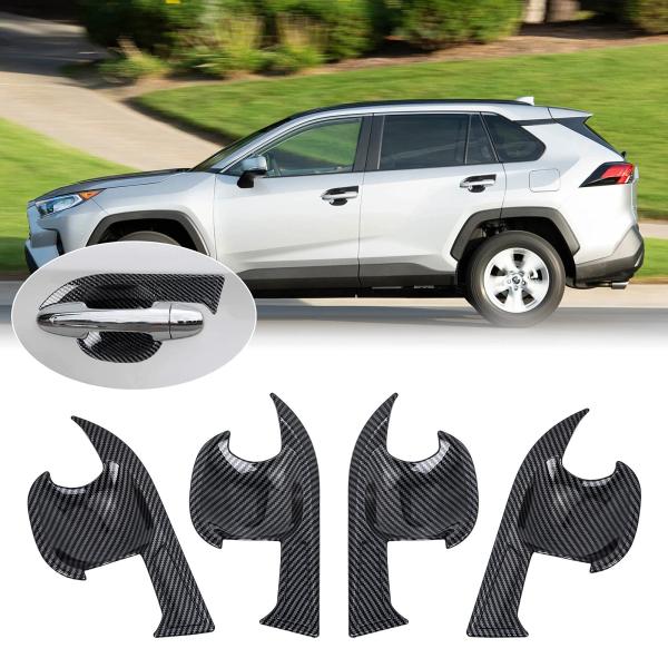 商品名:  Xotic Tech Exterior Door Handle Bowl Cover Trim, Carbon Fiber Pattern, Compatible with Toyota RAV4 2019-2024ブランド: ...