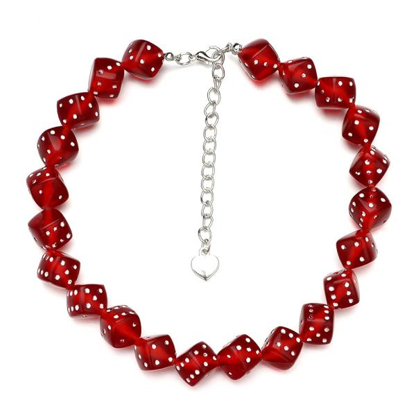 商品名: 1個 アクリル パーソナリティ レディース メンズ おもしろネックレス ジュエリー 樹脂 ダイス チョーカー, 金属, 宝石なし 1PC Acrylic Personality For Women Men Funny Neckla...