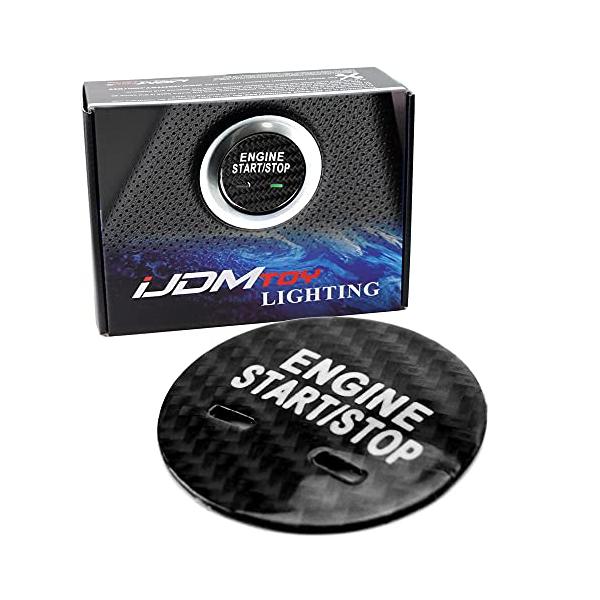 商品名: iJDMTOY グロスブラック リアルカーボンファイバーキーレスエンジンスタート/ストッププッシュスタートボタンカバー Impala Malibu Cruze Suburban、CTS CT6 XTS Escalade、Yukon...