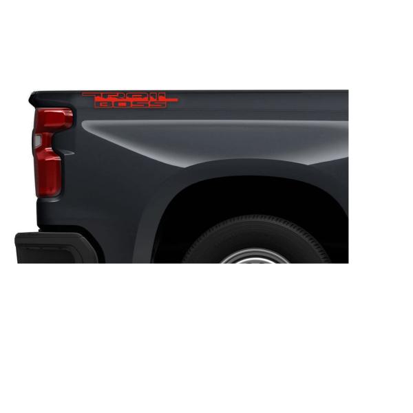 商品名:  EmblemsPlus 2019 2020 2021 2022 2023 2024 Chevy Silverado Gloss Red Trail Boss 1500 2500 HD Truck Bed Side Decals ...