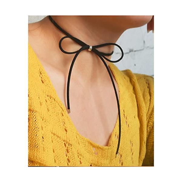 商品名:  Jumwrit Bow Tie Choker Necklace Simple Black Velvet Adjustable Necklace for Women Teens and Girlsブランド: Jumwrit高さ: ...