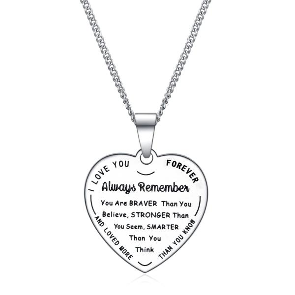 商品名: Rnivida Always Remember You are Braver Than You Believeペンダントネックレス インスピレーションジュエリーギフト, 金属, キュービックジルコニア, Rnivida Alway...