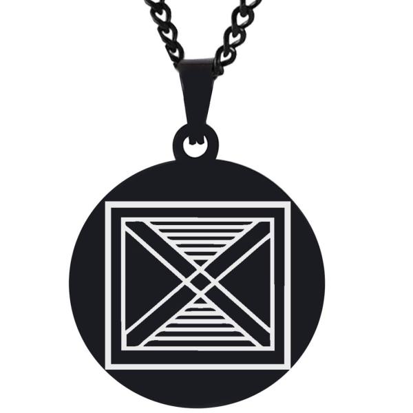 商品名:  Dacai Black Plated Adinkra Symbols Mframadan Stainless Steel Face Difficulties Pendant Trendy Necklaceブランド: Dacai高...