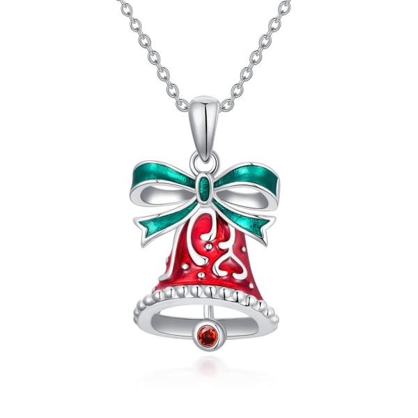 商品名: LONAGO クリスマスネックレス レディース 925スターリングシルバー 雪だるま エルク ジングルベル サンタクロース ペンダントネックレス, スターリングシルバー, キュービックジルコニア LONAGO Jingle Bel...