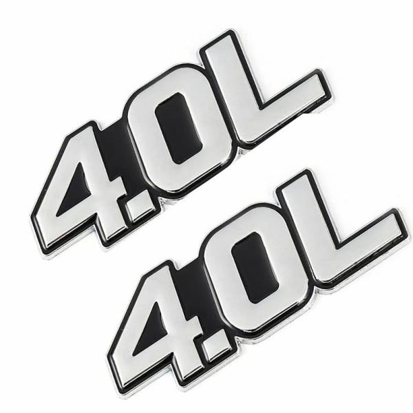 商品名: 車用エンブレム 4.0L リアトランクデカール サイドフェンダーバッジ ステッカー ロゴ オートスタイリング (シルバーブラック) 2個 2X Car Emblems 4.0L Rear Trunk Decal Side Fend...
