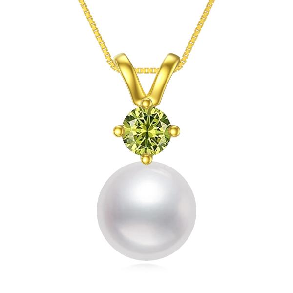 商品名: Zoeniya パールネックレス 誕生石ネックレス レディース 金メッキ 925スターリングシルバー ペンダントネックレス ジュエリーギフト クリスマス用, 0.91*0.34 inch, スターリングシルバー, 真珠 Zoeni...