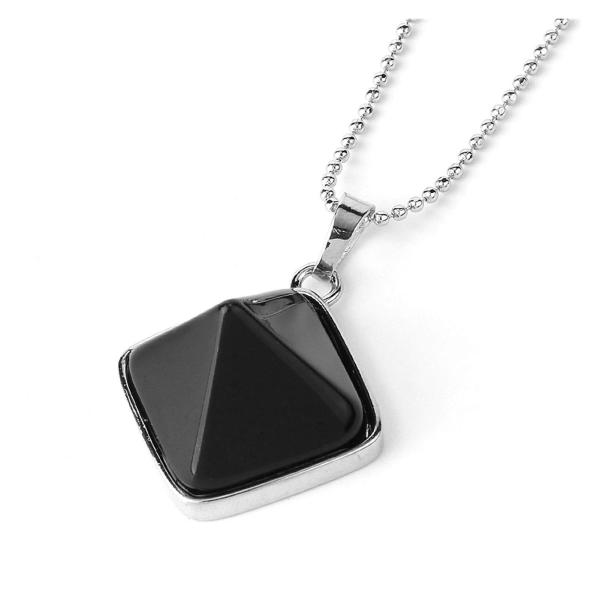 商品名:  HXSZWJJ Natural Stones Pyramid Pendants Square Reiki Purple Crystal Pink Quartz Necklaces For Women Men Trendy Jew...