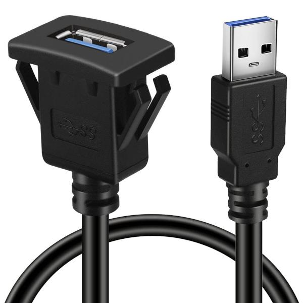 商品名:  BATIGE 2 Pack Square Single Port USB 3.0 Car Mount Flush Cable USB 3.0 Panel Flush Mount Extension Cable Waterproo...