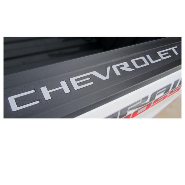 商品名:  EmblemsPlus 2019 2020 2021 2022 2023 2024 Chevy Silverado Bed Rail Protector Cap Rigid ABS Plastic Lettering Set. ...