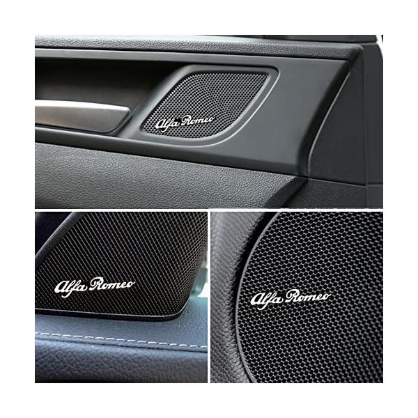 商品名: Duoles アルミ合金 3D カースピーカー オーディオスピーカーバッジ エンブレム デコレーション ステッカー オートインテリア アクセサリー トリム Alfa Romeo Giulia Stelvio Etc. (Alfa ...