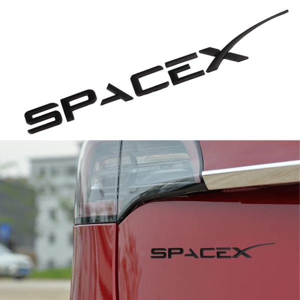 商品名: YHCDSEA SpaceX 自動車用3D合金格子縞バッジステッカー マークカーエンブレム 格子縞バッジ装飾 テスラモデル3 Y X Sアクセサリー対応 (SpaceX-マットブラック) YHCDSEA SpaceX Automo...