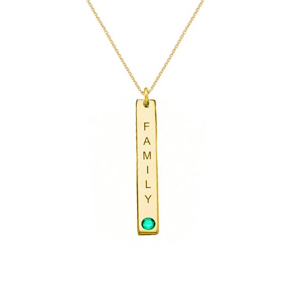 商品名:  MYKA Personalized Vertical Bar Name Necklace for Woman -Name Pendant with Diamond or CZ Stone - Custom Egnraved Gi...