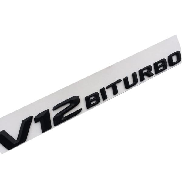 商品名:  Matte Black V12 BITRUBO Letters Emblem Badge Replaces with Mercedes Benz Side Supercharge Turbo Logo Car Styling R...
