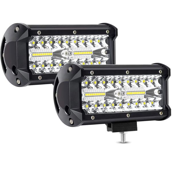 商品名:  AUXTINGS 2 Pcs 7 inch 3 Row LED Spot Flood Light Roof Bar 120W Auto Lights Off Road Driving Lighta for Off-road Gu...
