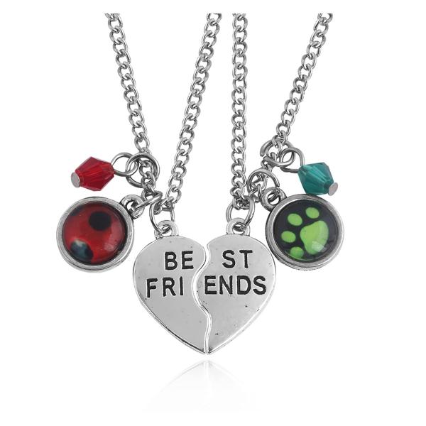 商品名:  AGNN Necklace Crystal Pendant Chain Name Trendy Jewelry Cute Bears Heart Necklaces Women Gift (Metal Color : Light...