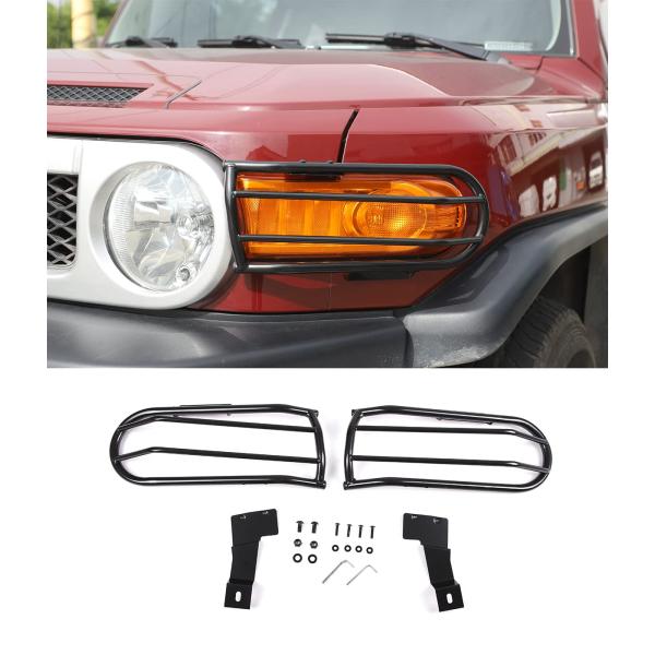 商品名:  Fit for Toyot@ FJ Cruiser 2007-2021 Car Front Fog Lights Guard, Front Headlight Guard Cover, Front Side Light Prot...